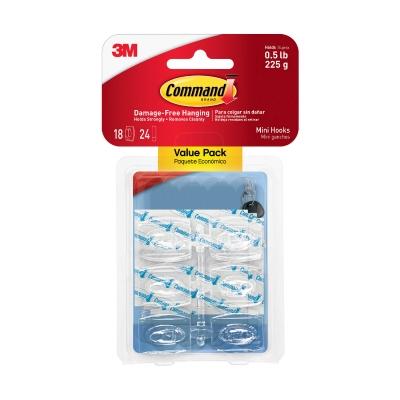 COMMAND PACK GANCHO TRANSPARENTE MINI, 18 GANCHOS, USO INTERIORES | The Home Depot México