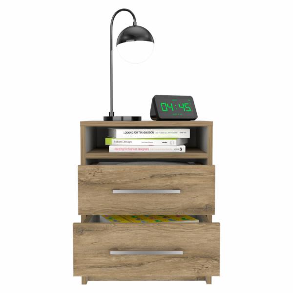 MESA DE NOCHE ETER MACADAMIA/BLANCO | The Home Depot México