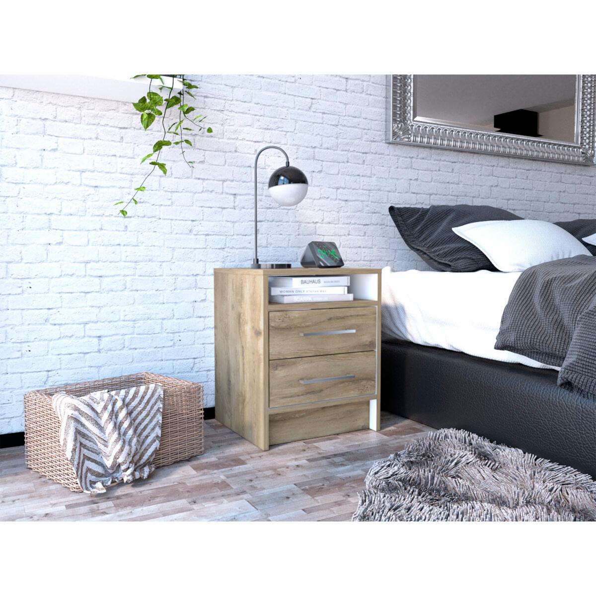 MESA DE NOCHE ETER MACADAMIA/BLANCO | The Home Depot México - Ventas a ...