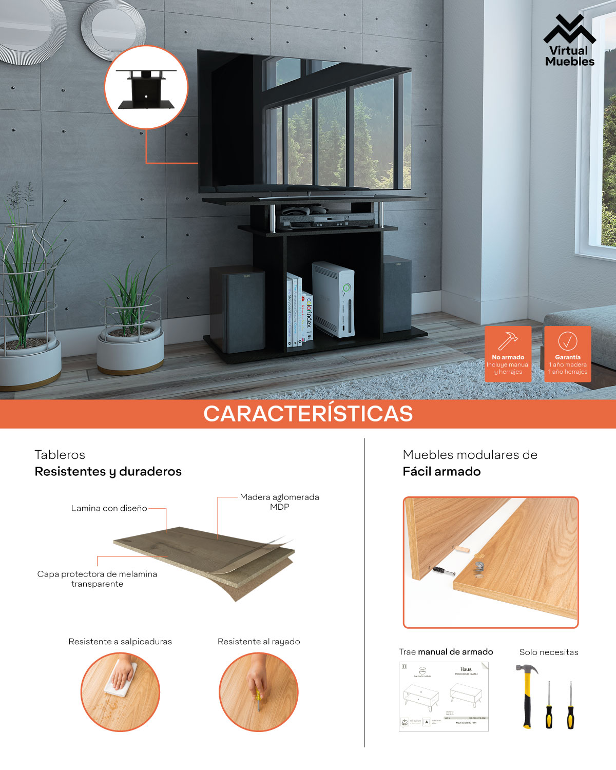 MESA TV INVY WENGUE | The Home Depot México