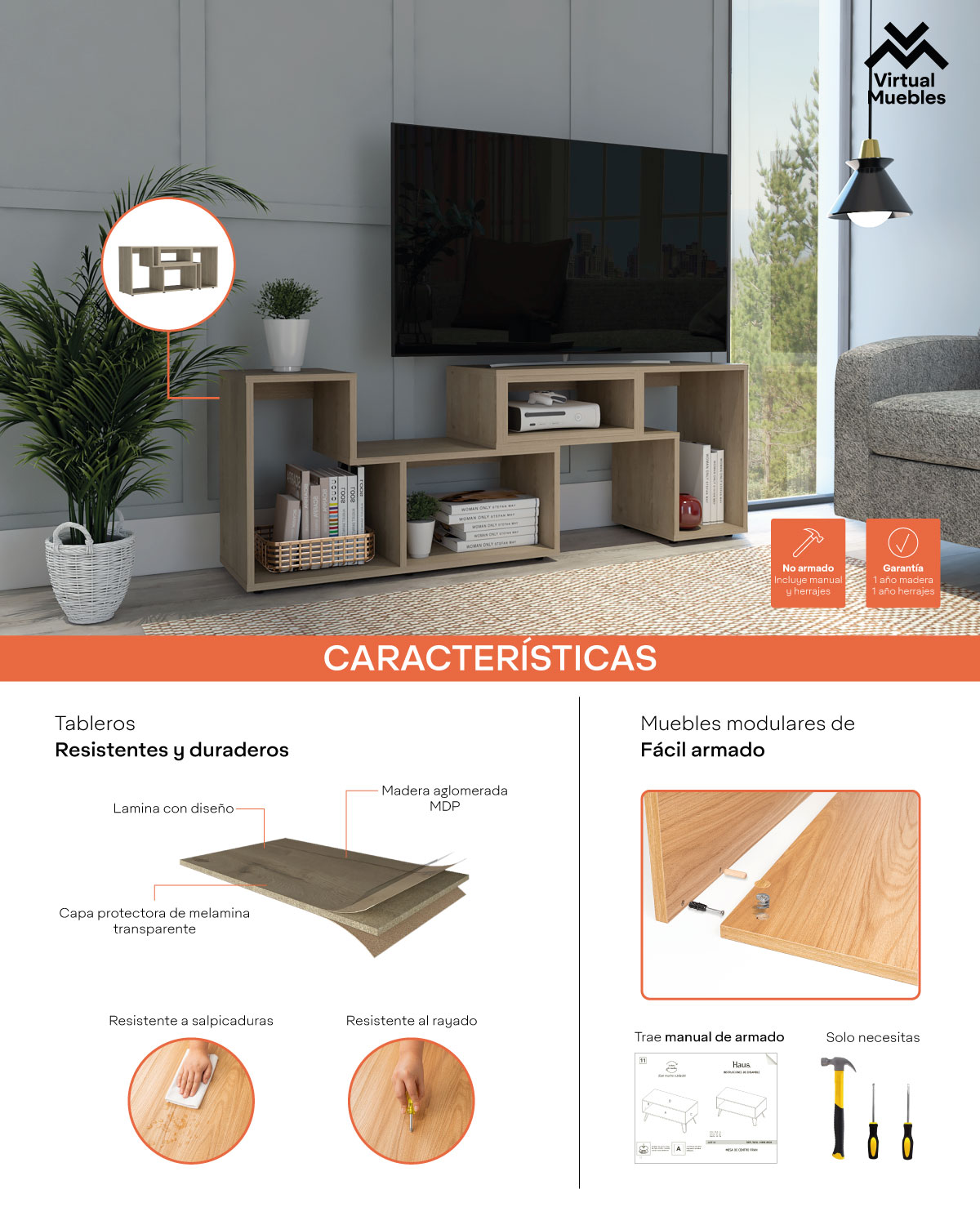 RACK TV EXTENSIBLE BEIJING ROVERE | The Home Depot México