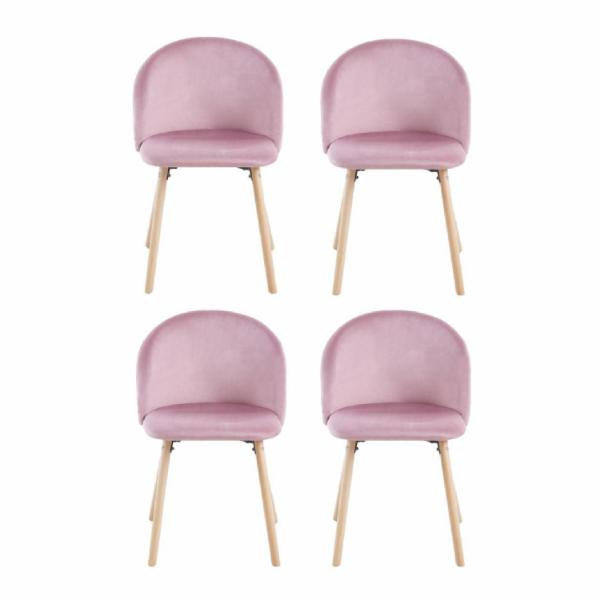 SET 4 SILLAS DE COMEDOR TAPIZADAS ROSA | The Home Depot México