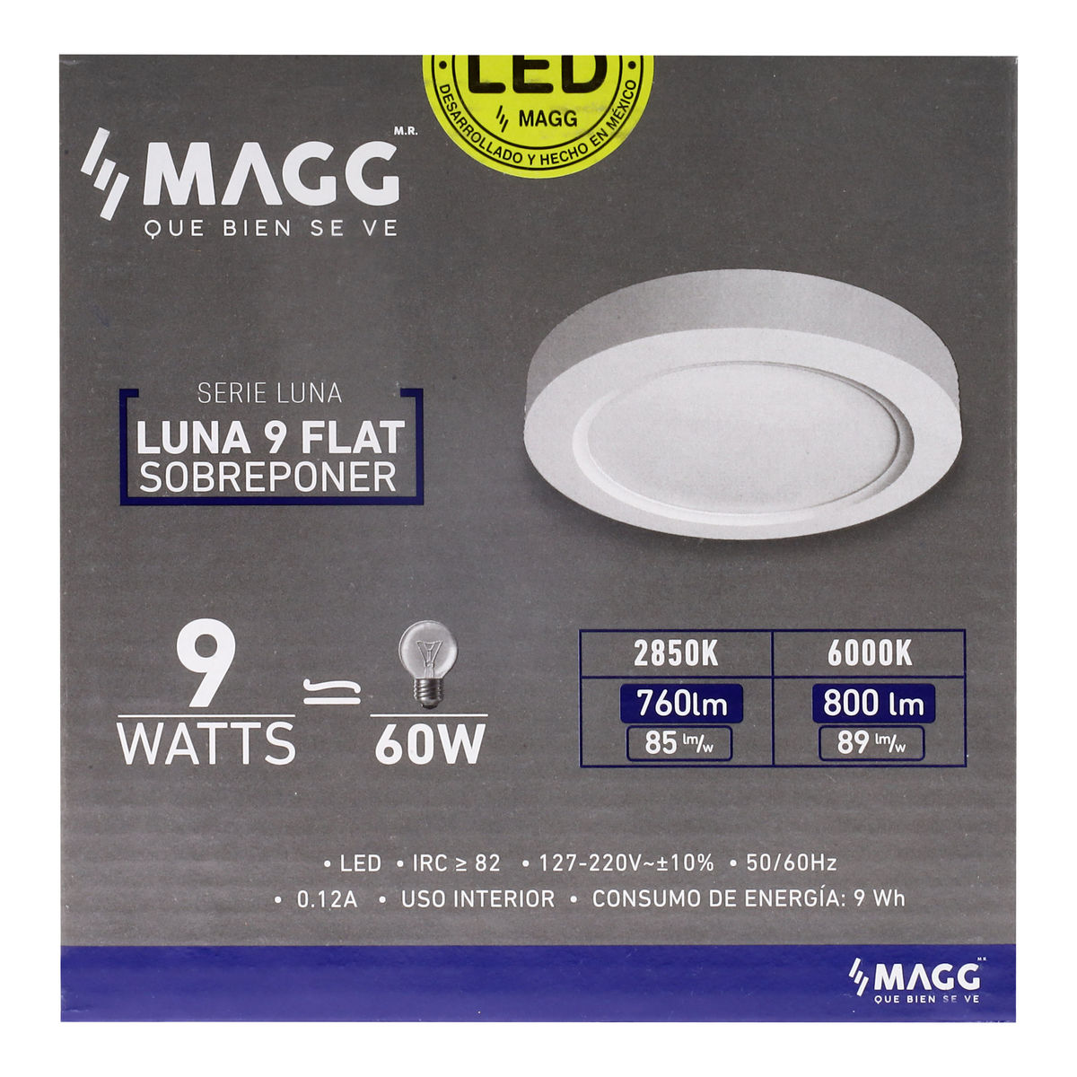 LUMINARIO LUNA 9 FLAT S 6" 9W LUZ CÁLIDA BLANCO | The Home Depot México ...
