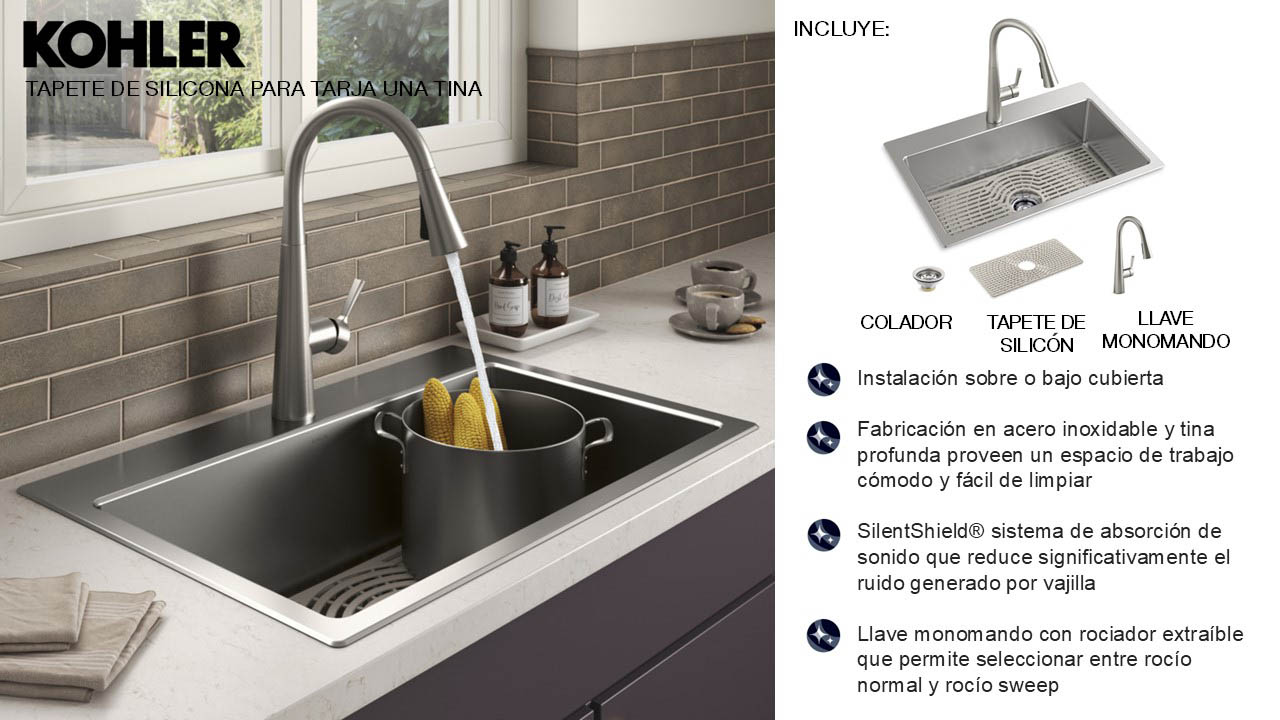 TARJA KOHLER CURSIVA 1 TINA 83.8X 59 CM | The Home Depot México