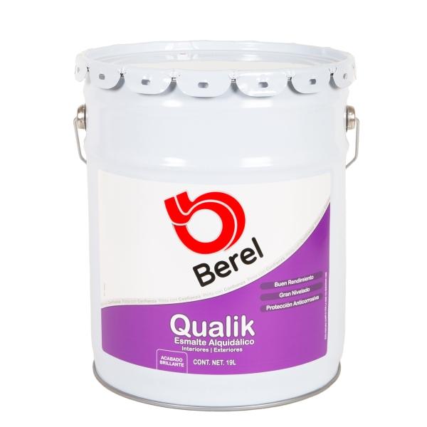 Esmalte Berel Qualik Alquidálico Interior/Exterior 19L Color Negro ...