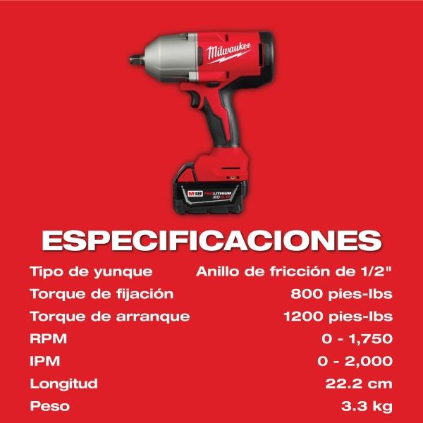 M18 LLAVE DE IMPACTO 1/2 PULG CON JUEGO DE DADOS DE IMPACTO SHOCKWAVE ...