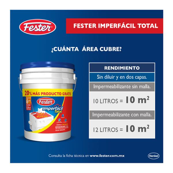 IMPERMEABILIZANTE ACRÍLICO IMPERFÁCIL TOTAL 6 AÑOS TERRACOTA 22.8 L ...