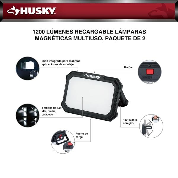 2 luces recargables Husky de 1200 lúmenes | The Home Depot México ...