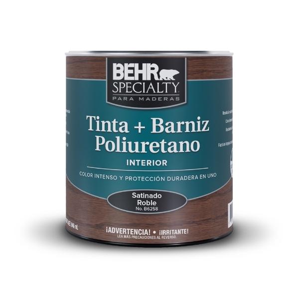 TINTA Y BARNIZ BASE AGUA SAT ROBLE B6258 QT | The Home Depot México