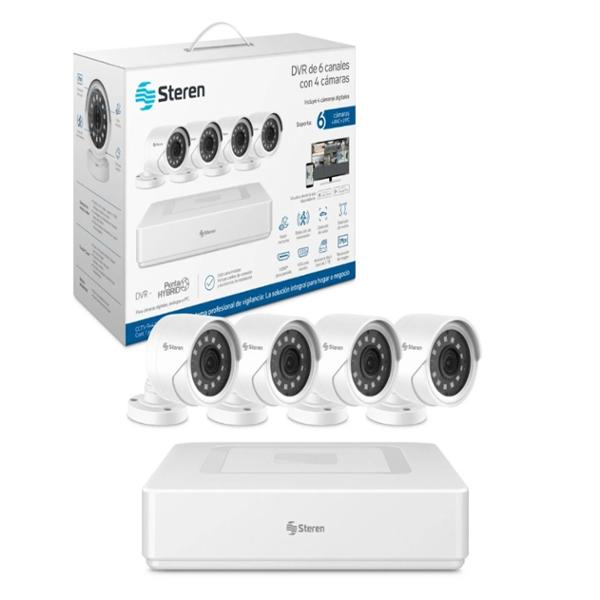 SISTEMA DE SEGURIDAD CCTV CON DVR PENTAHÍBRIDO DE 6 CANALES, 4 CÁMARAS ...