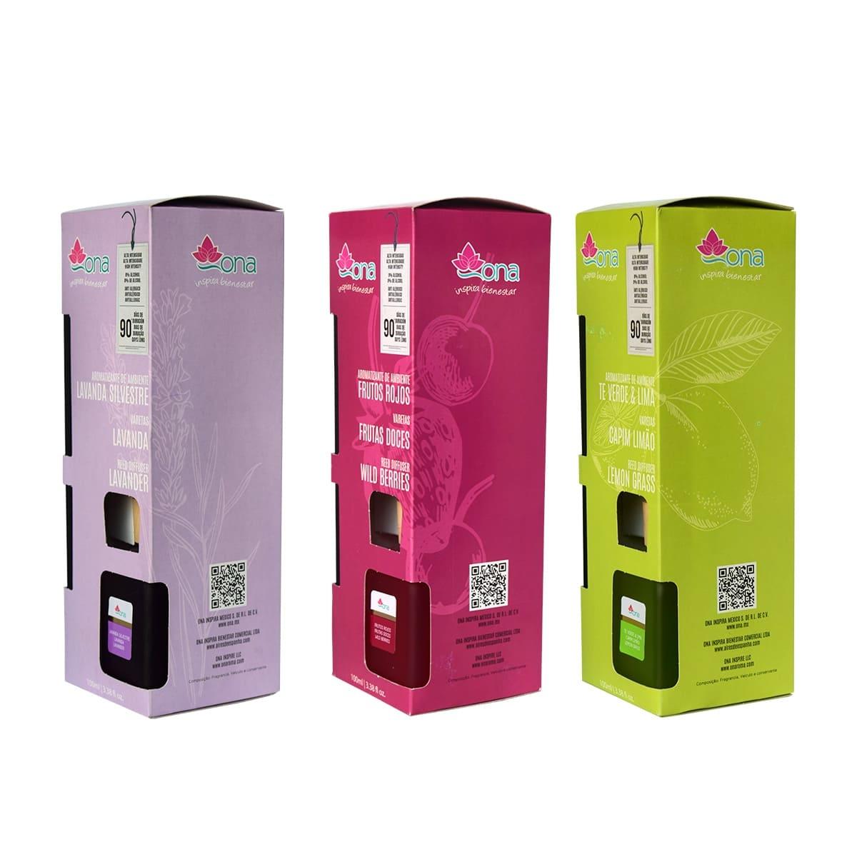 PACK 3 MIKADO 100 ML FRUTOS ROJOS, LAVANDA SILVESTRE, TE VERDE Y LIMA ...