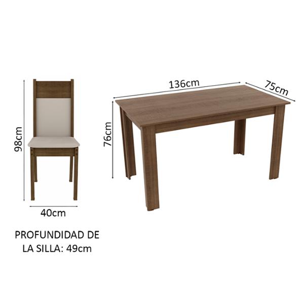 MESA 6 SILLAS RUSTIC/CREMA MADESA | The Home Depot México