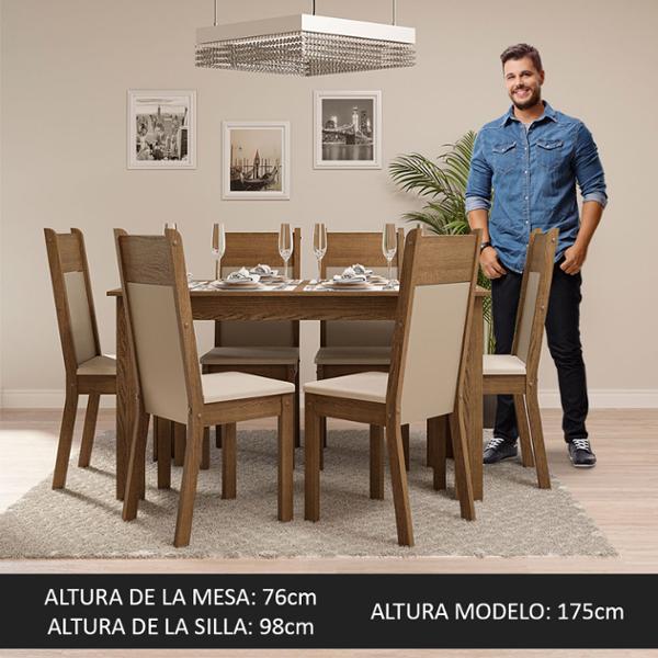 MESA 6 SILLAS RUSTIC/CREMA MADESA | The Home Depot México