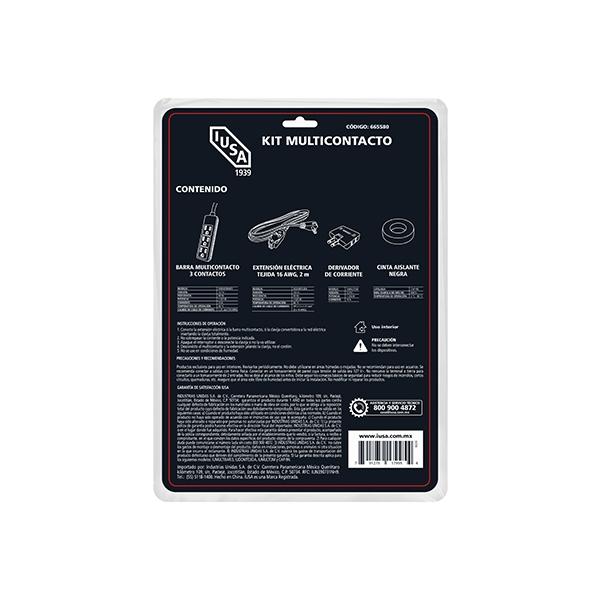 KIT MULTICONTACTO IUSA CON EXTENSIÓN TEJIDA NEGRA | The Home Depot México