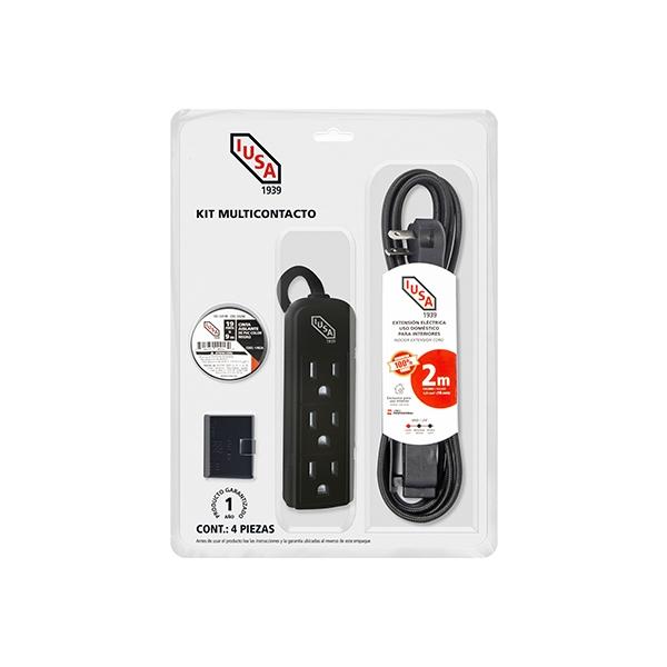 KIT MULTICONTACTO IUSA CON EXTENSIÓN TEJIDA NEGRA | The Home Depot México
