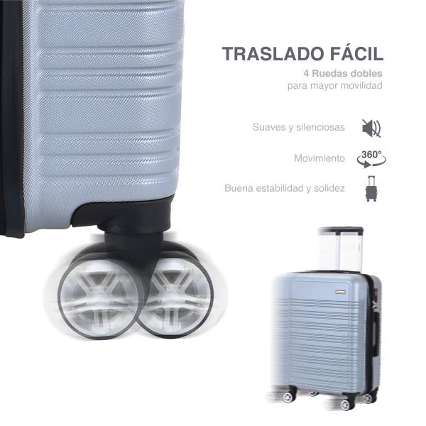 SET DE 3 MALETAS ABS 8 RUEDAS MONTEVIDEO 20,24 Y 28 GRIS | The Home ...