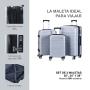 SET DE 3 MALETAS ABS 8 RUEDAS MONTEVIDEO 20,24 Y 28 GRIS | The Home ...