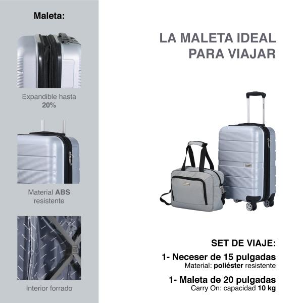 SET 2 MALETAS 20IN Y NECESER 15IN CHICAGO GRIS | The Home Depot México