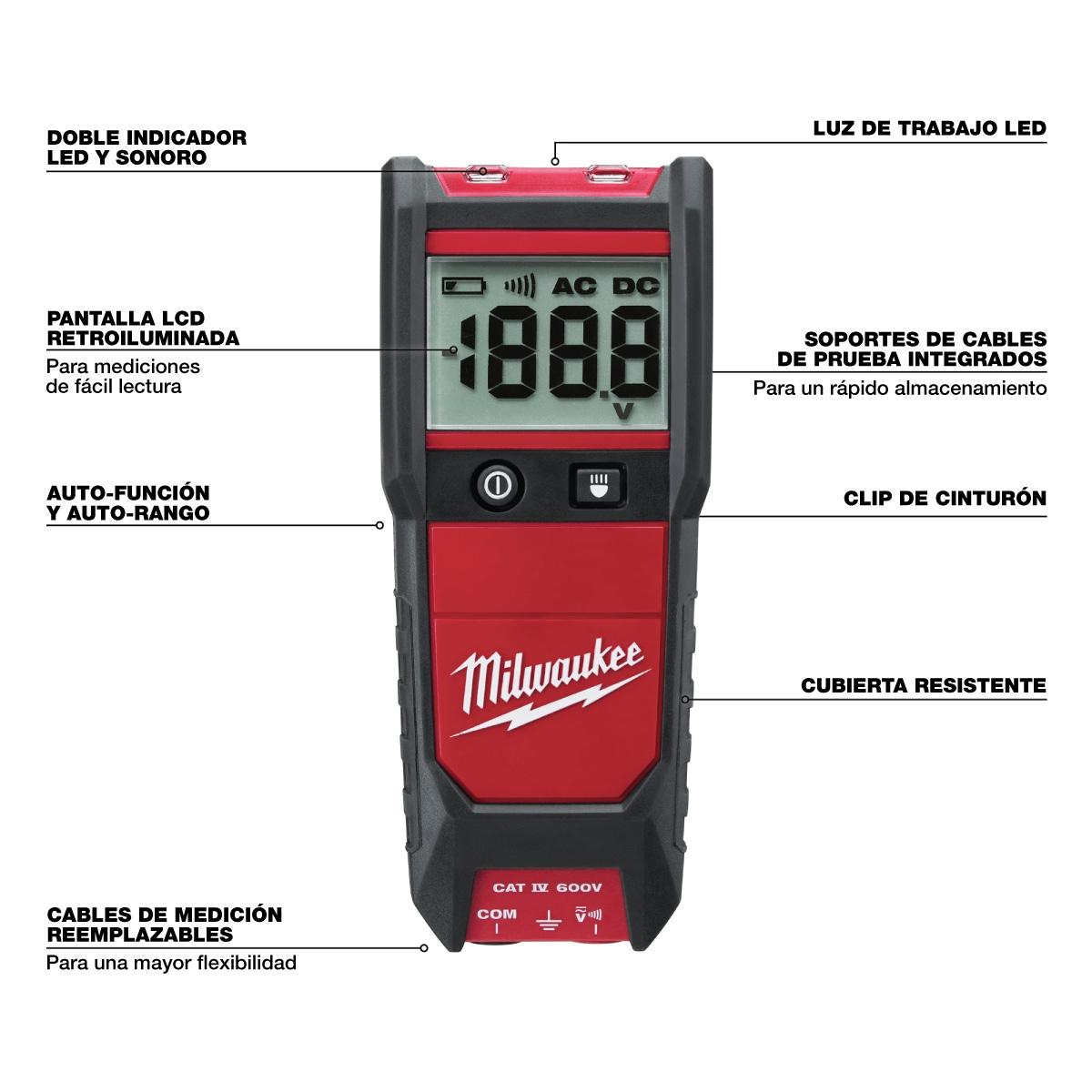 MILWAUKEE DETECTOR DE VOLTAJE 600V AC/DC | The Home Depot México ...