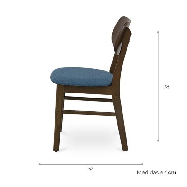 SILLA TELA AZUL OSCURO NOGAL NUN | The Home Depot México