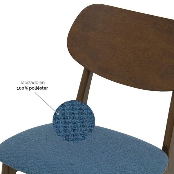 SILLA TELA AZUL OSCURO NOGAL NUN | The Home Depot México