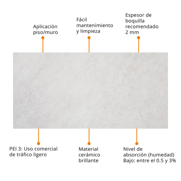 PISO GRES STARLYN BLANCO 44 X 89 CM CAJA CON 1.17 M2 | The Home Depot ...
