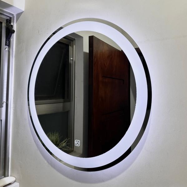 ESPEJO REDONDO LUZ LED 60CM ESMERILADO | The Home Depot México