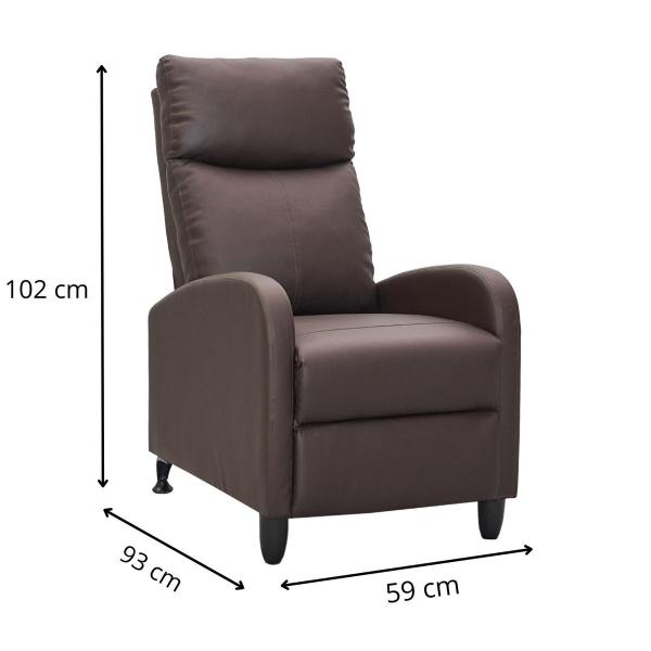 SILLON RECLINABLE INDIVIDUAL CON TAPIZADO DE ECOCUERO NEGRO | The Home ...