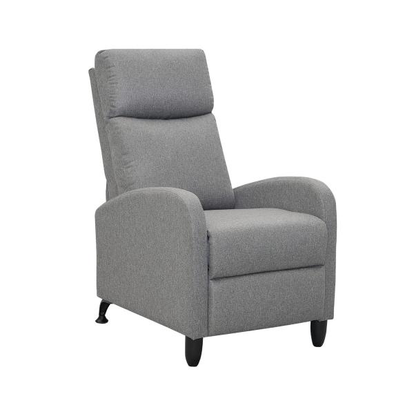 SILLON RECLINABLE INDIVIDUAL CON TAPIZADO DE TELA GRIS | The Home Depot ...