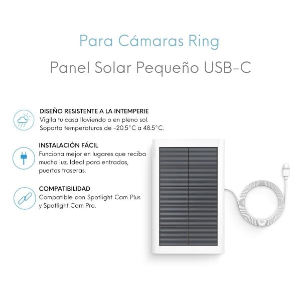RING PANEL SOLAR PEQUEÑO USBC BLANCO | The Home Depot México