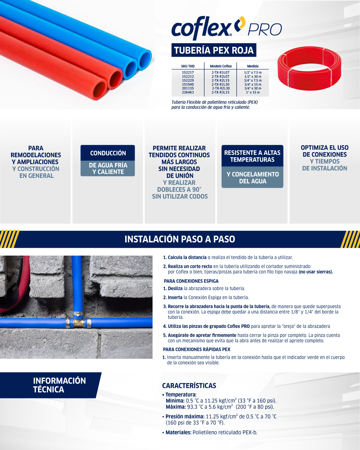 TUBERÍA PEX 1 PULGADA X 15 M ROJO | The Home Depot México