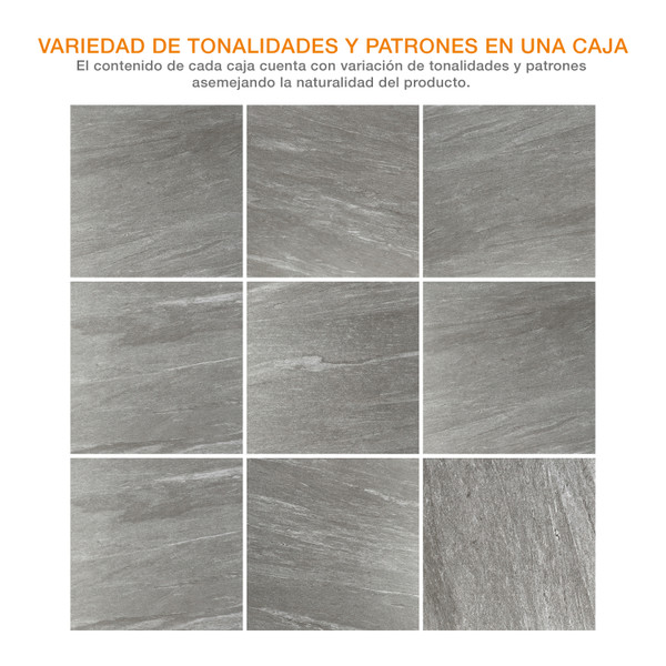 PISO TERRENOVA 45X45 DARK GRAY 1.64 M2 | The Home Depot México