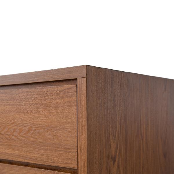 BURÓ COLOR NOGAL CON 2 CAJONES. PATAS METÁLICAS COLOR NEGRO Y ...