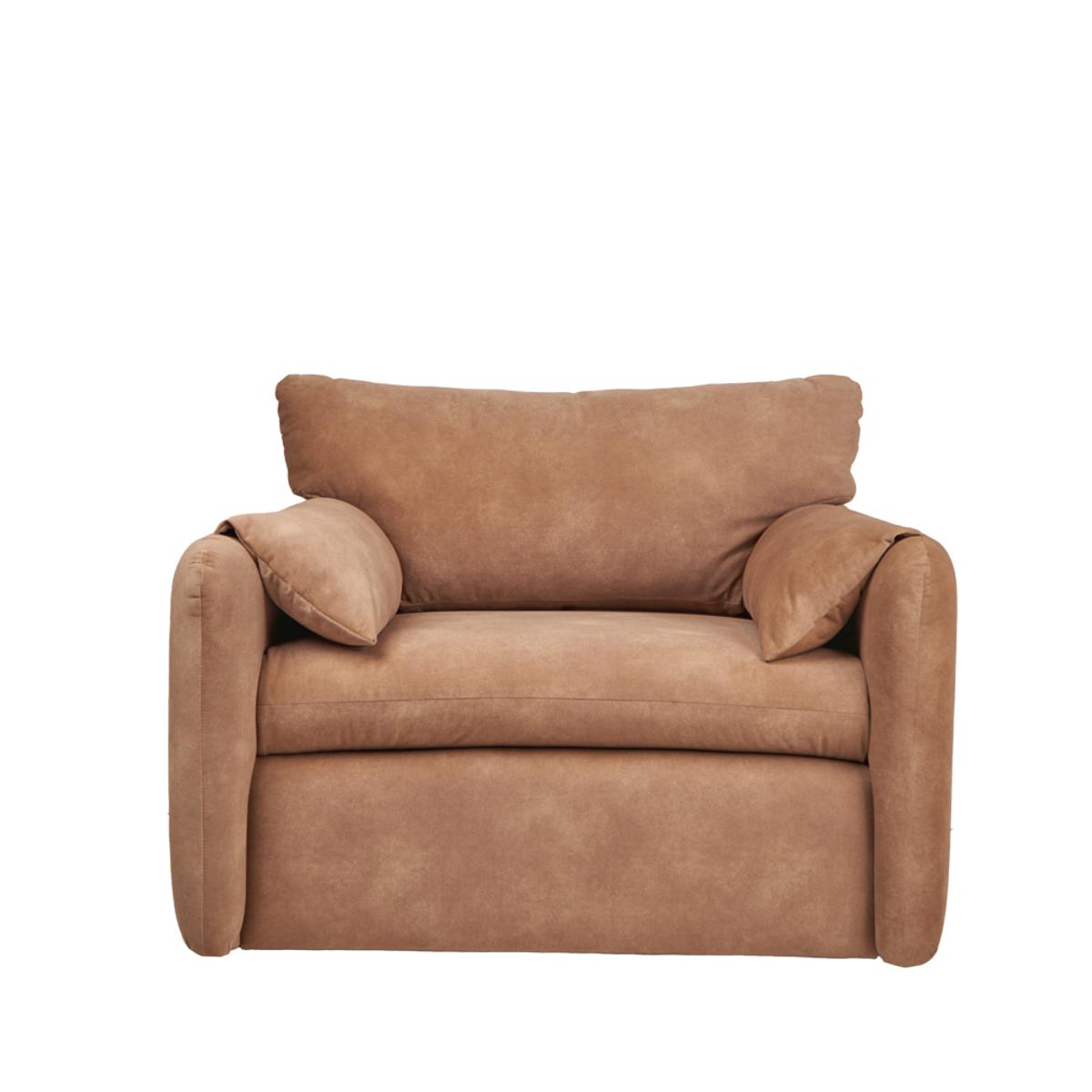 Sillón Individual Tapizado en Tela Premium Café Plomo. Estructura de ...