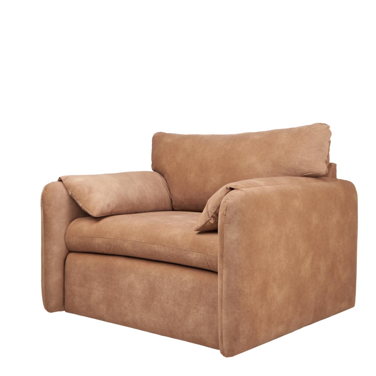 Sillón Individual Tapizado en Tela Premium Café Plomo. Estructura de ...