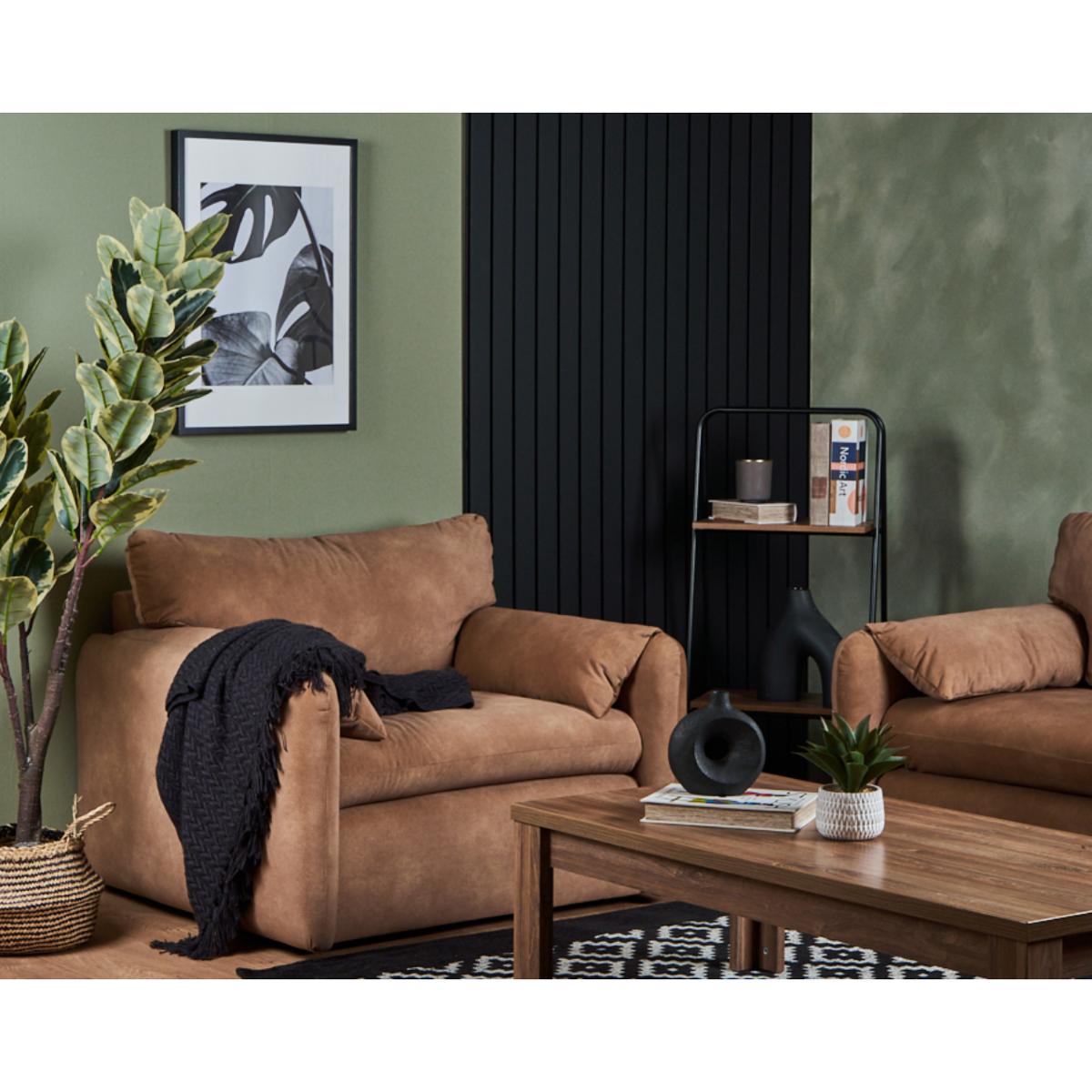 Sillón Individual Tapizado en Tela Premium Café Plomo. Estructura de ...