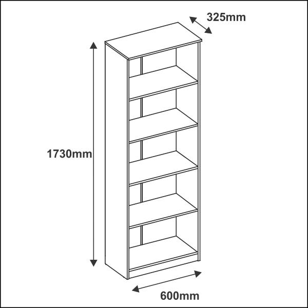 Librero Color Beige y Roble de 5 Módulos con Estructura de Madera MDF ...