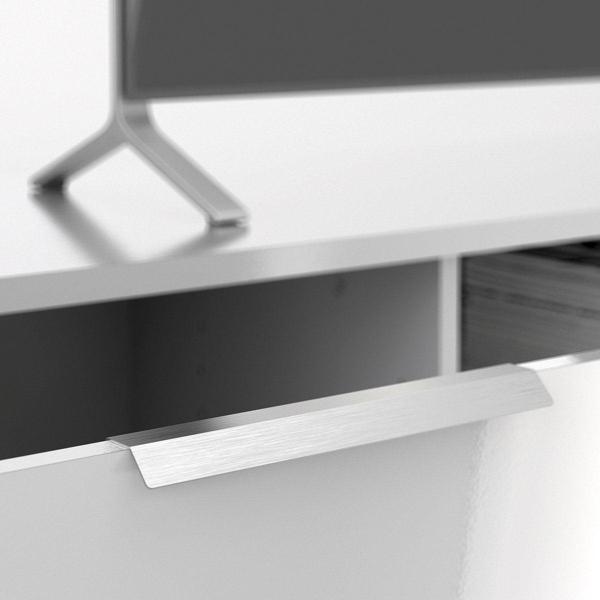 Mueble para TV Blanco Brillante con 2 Puertas y 1 Entrepaño para ...