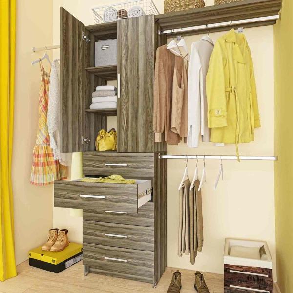 CLOSET 5 CAJONES CON PUERTAS Y MALETERO EBANO RUSTIKO | The Home Depot México