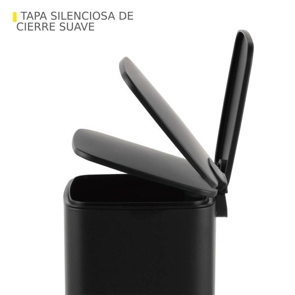 BOTE DE BASURA CON PEDAL 6L NEGRO | The Home Depot México