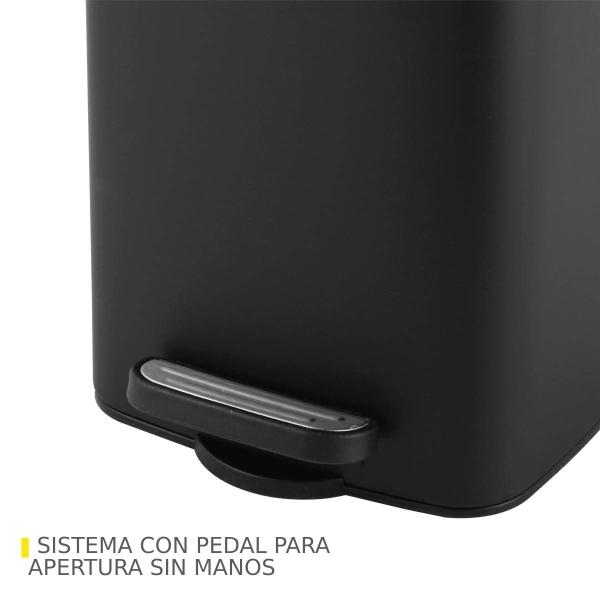 BOTE DE BASURA CON PEDAL 6L NEGRO | The Home Depot México