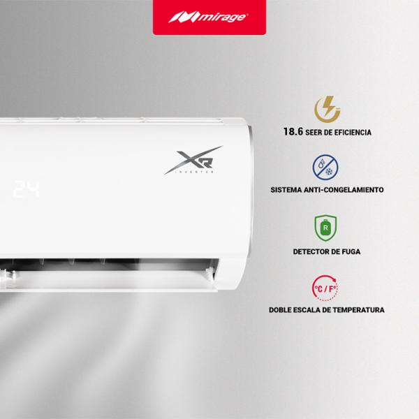MINISPLIT MIRAGE INVERTER XR 1.5 TONELADAS 220 V FRÍO Y CALOR | The ...