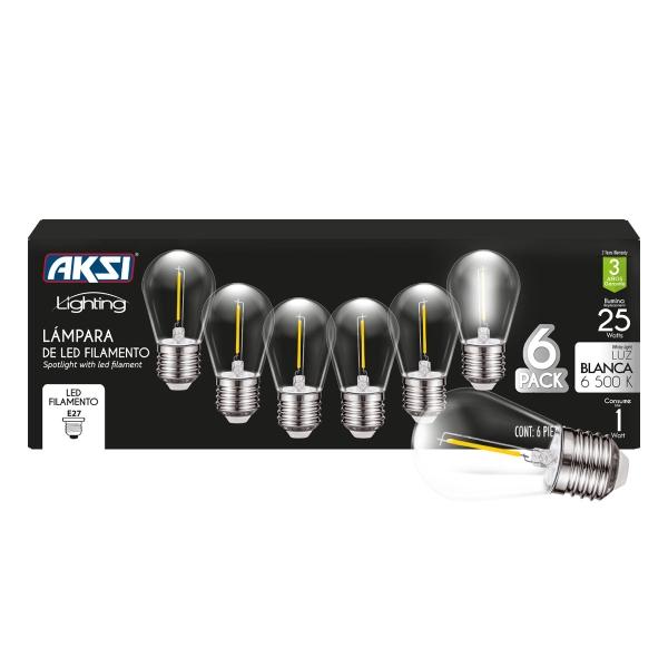 FOCO LED S14 6 PACK 1W BLANCO 6500K | The Home Depot México