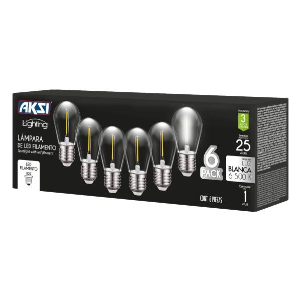 FOCO LED S14 6 PACK 1W BLANCO 6500K | The Home Depot México