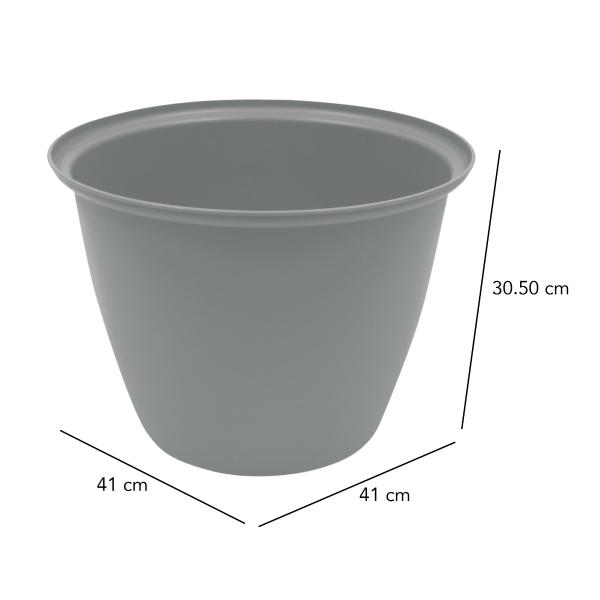 MACETA TORONTO 16\" GRIS 429 | The Home Depot México