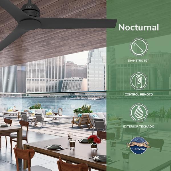 VENTILADOR DE TECHO NOCTURNAL 52\" INDUSTRIAL PARA EXTERIOR NEGRO | The ...