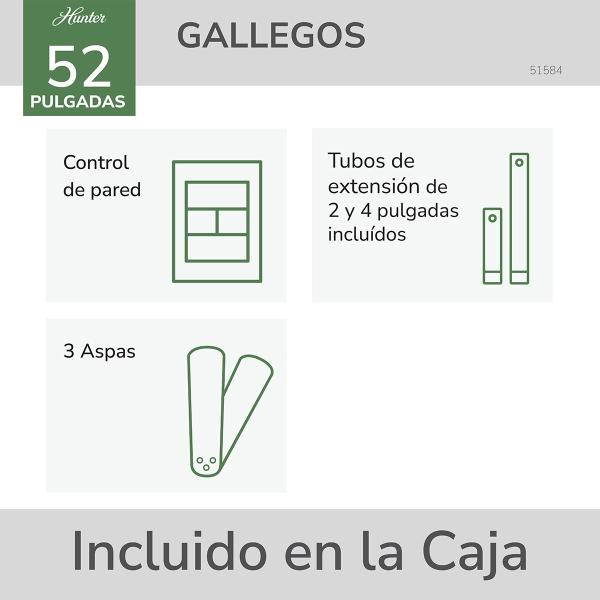 VENTILADOR DE TECHO GALLEGOS 52\" MODERNO PARA EXTERIOR PLATA | The ...