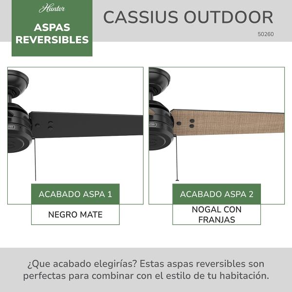 VENTILADOR DE TECHO CASSIUS 44\" CLÁSICO PARA EXTERIOR NEGRO | The Home ...