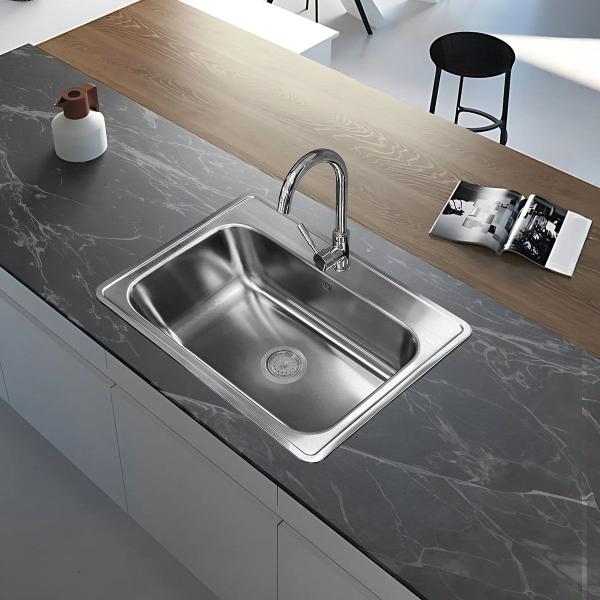 TARJA DE 1 TINA 63 X 56 X 18 CM CON MONOMANDO Y ACCESORIOS | The Home ...