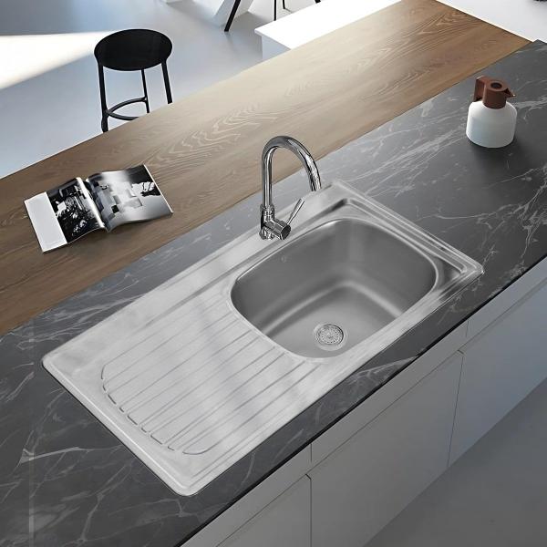 TARJA DE 1 TINA 101 X 56 X 18 CM ESCURRIDOR IZQUIERDO CON MONOMANDO Y ...